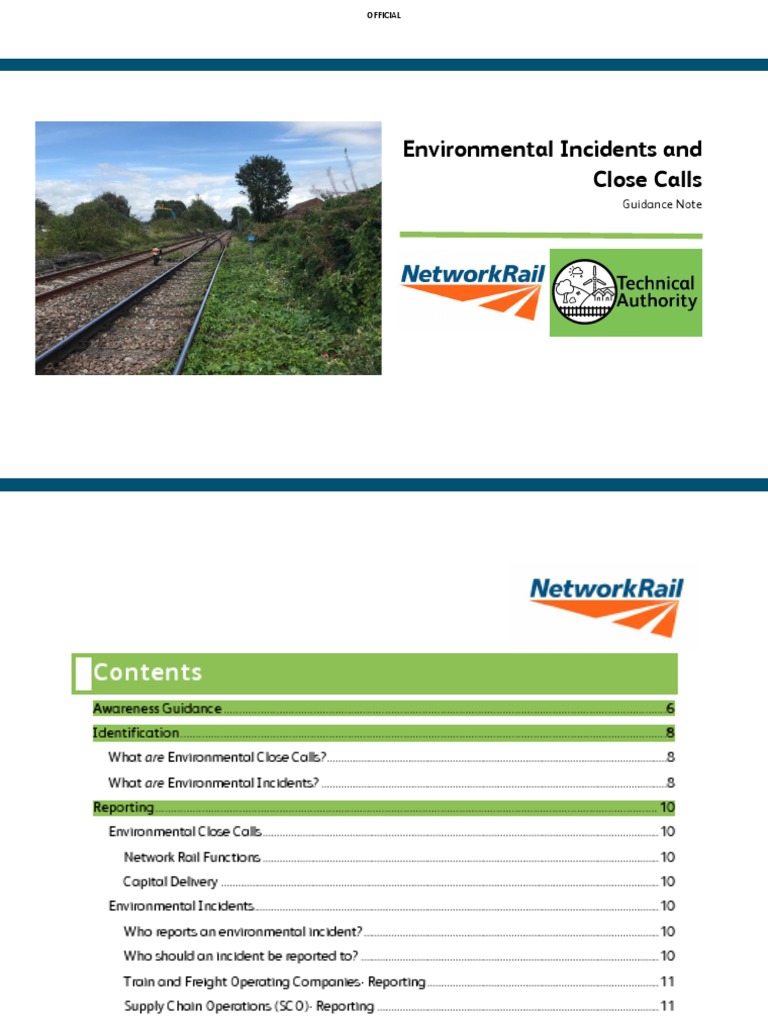 Environmental Incidents and Close Calls: Guidance Note | PDF | Ecology ...