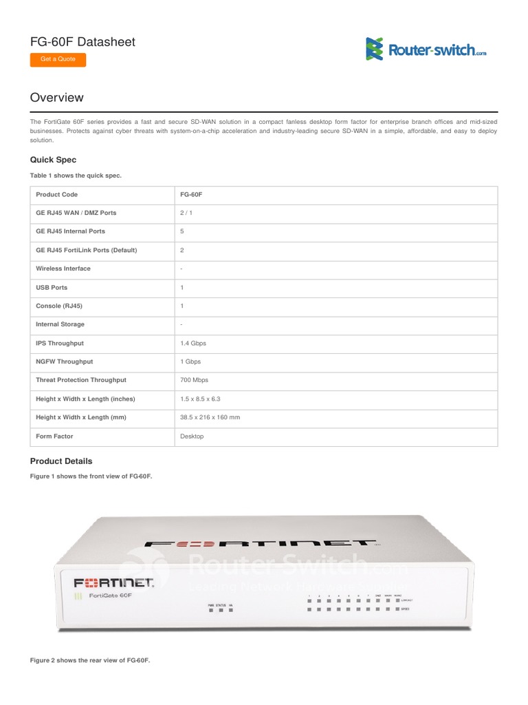 fg-60f-datasheet | PDF | Firewall (Computing) | Transport Layer Security