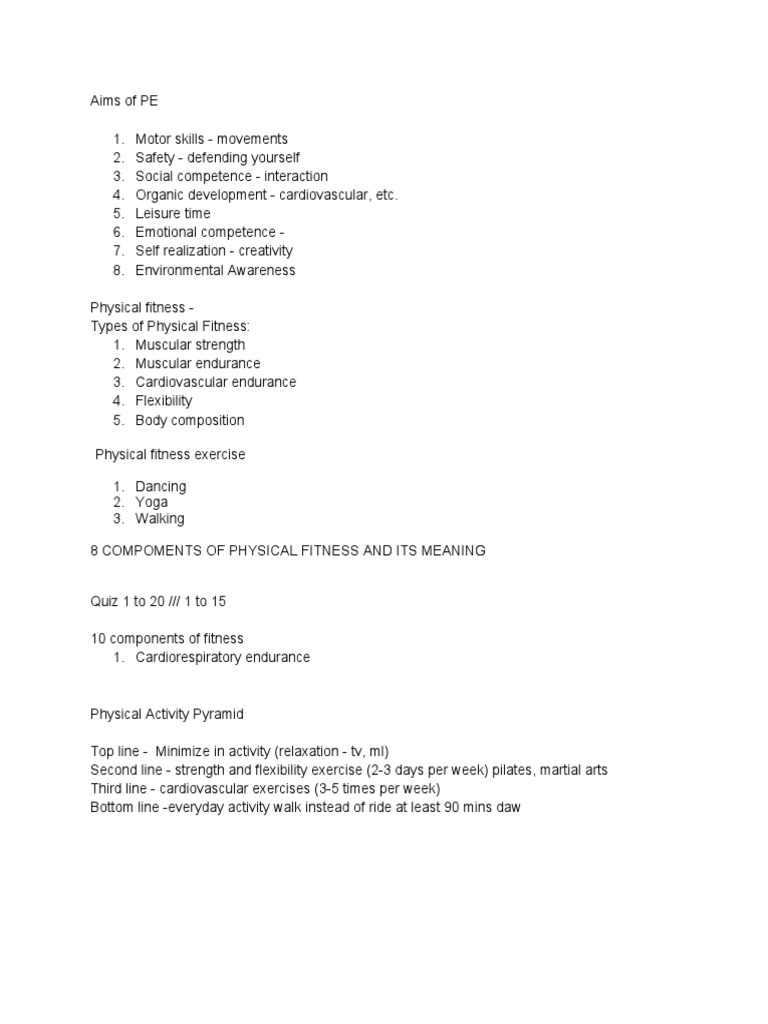 Pe Notes | PDF | Wellness