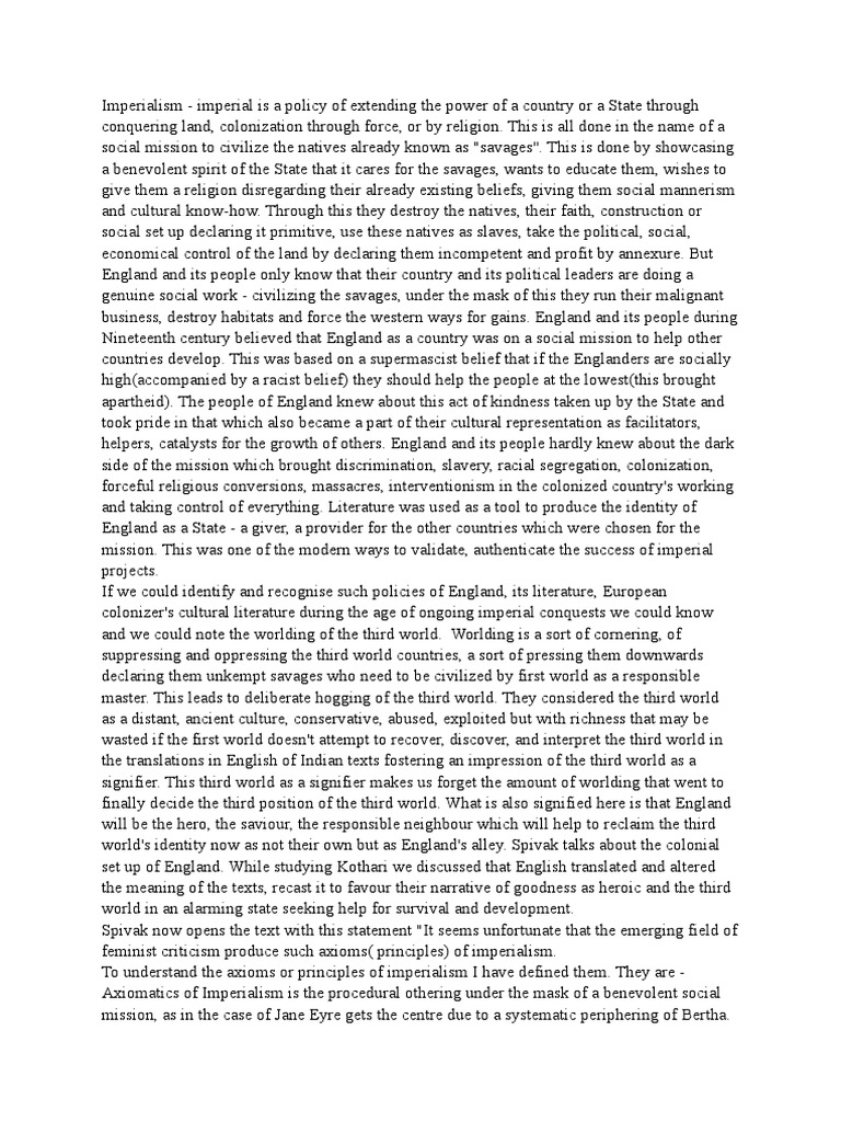 Three Women's Texts and A Critique of Imperialism | PDF | Social ...