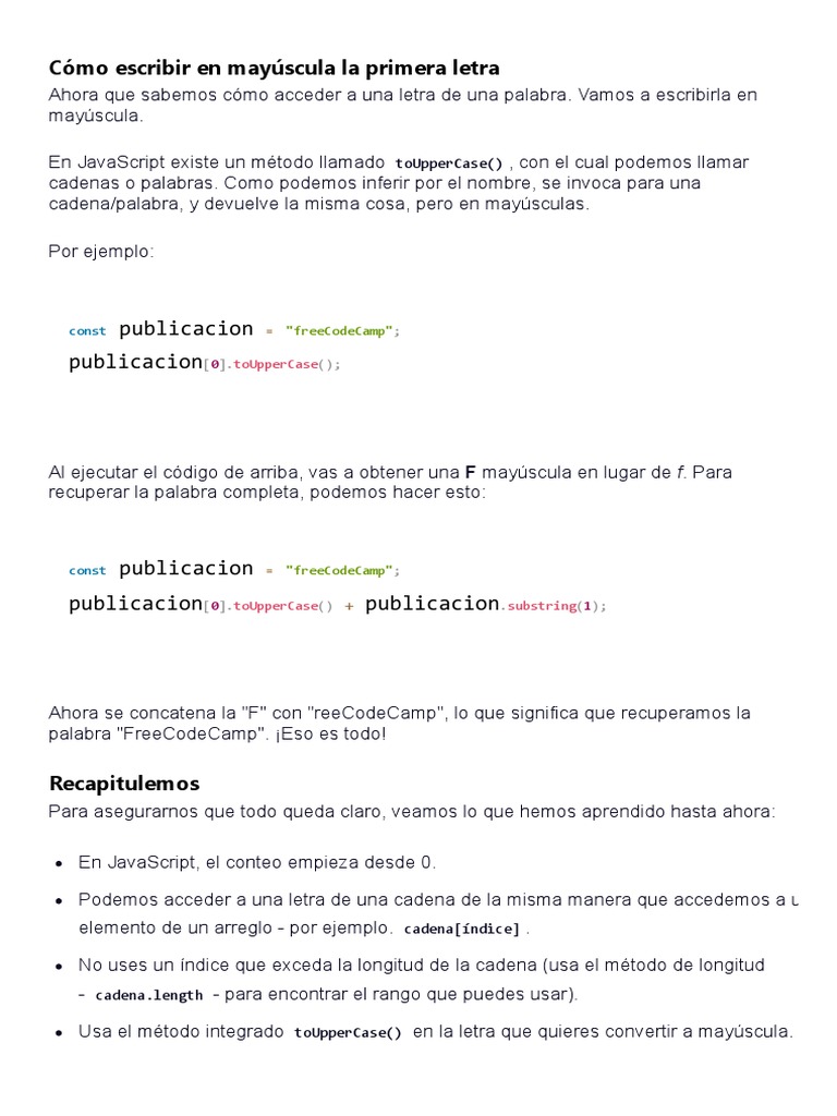 Cómo Cambiar A Mayúscula La Primera Letra de Cada Palabra en JavaScript ...