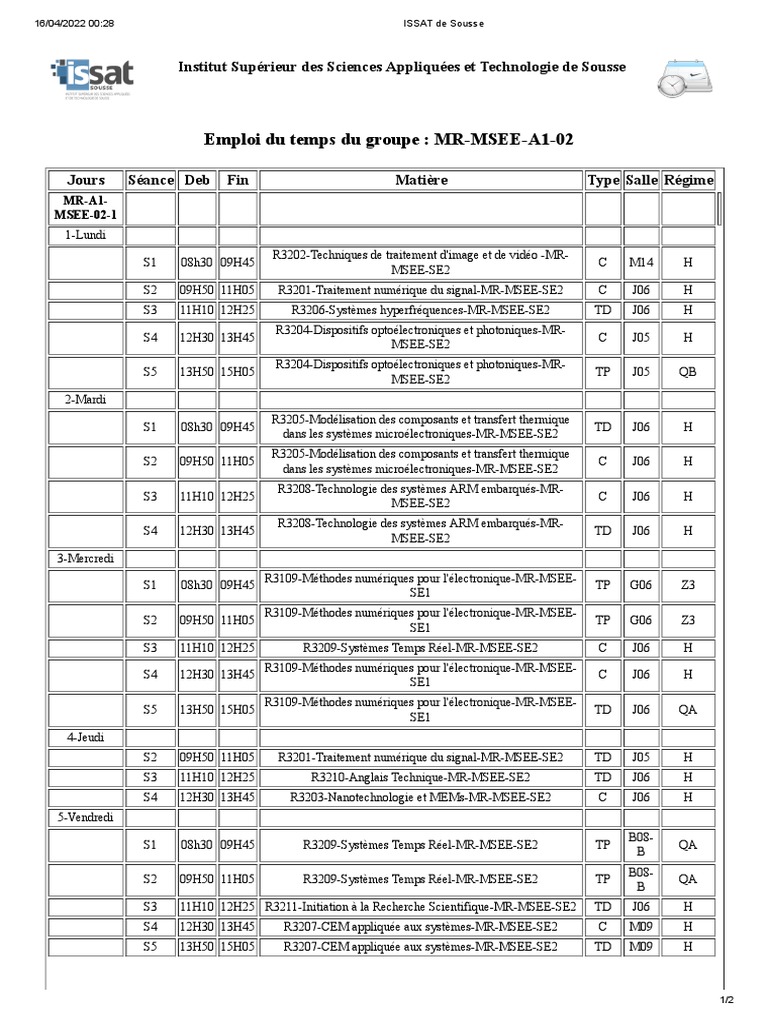ISSAT de Sousse11 | PDF