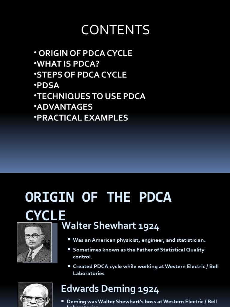 Origin of Pdca Cycle - What Is Pdca? - Steps of Pdca Cycle - Pdsa ...