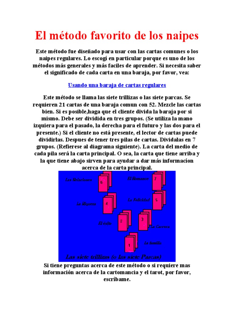Método de Cartomancia con Naipes | PDF | Jugando a las cartas | Tarot