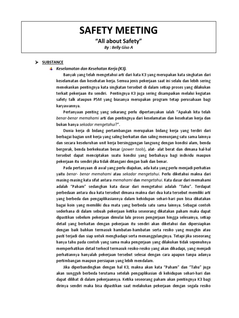 Pentingnya K3 dalam Keselamatan Kerja | PDF | Karier & Perkembangan