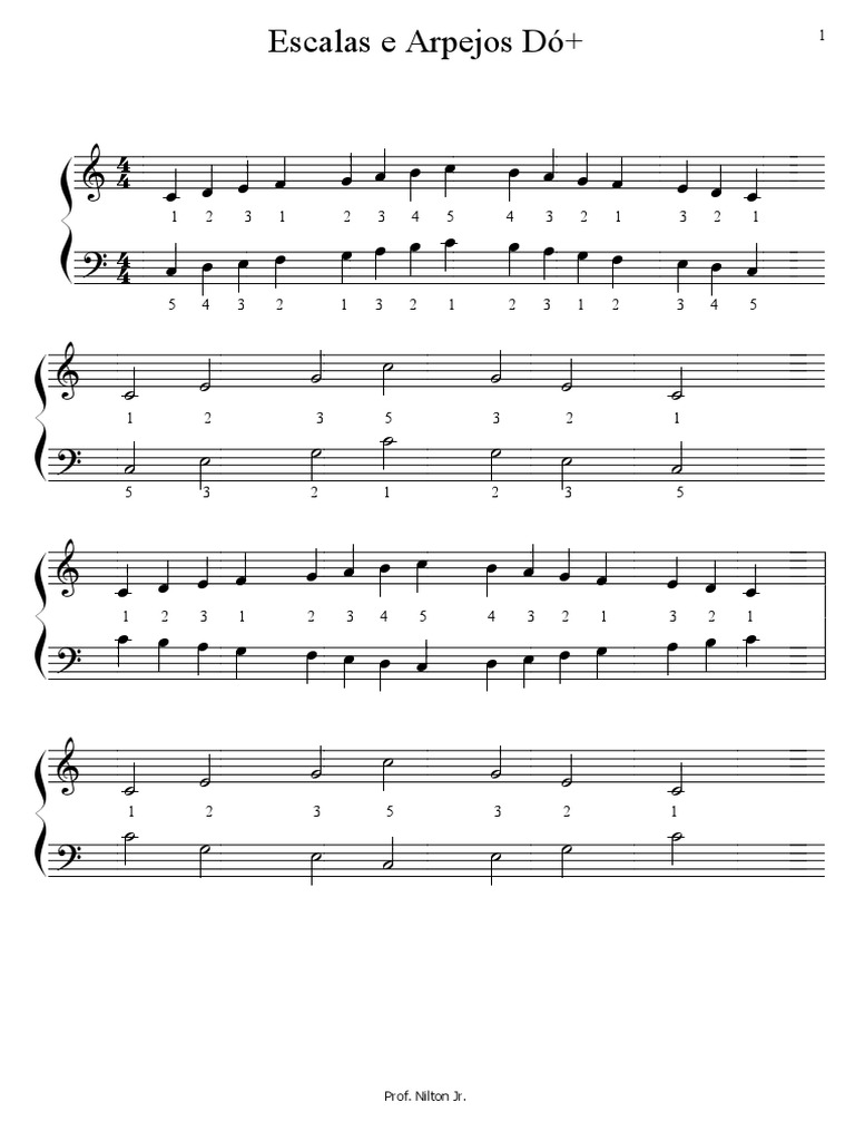 1 - Escalas e Arpejos Dó+ | PDF
