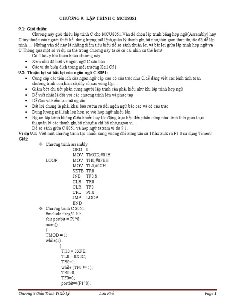 C9 - Lap Trinh C 8051 | PDF