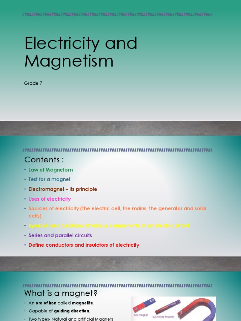 Electricity and Magnetism: Grade 7 | PDF | Anode | Series And Parallel ...