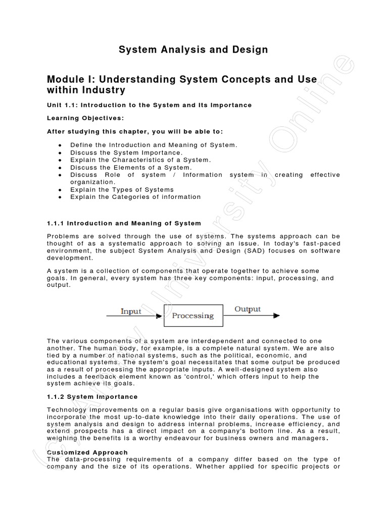 System Analysis and Design | PDF | Computer Science | Information And ...
