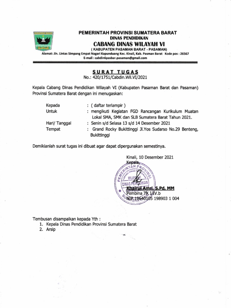 13-12-2021 Surat Tugas FGD Rancangan Kurikulum Muatan Lokal, SMA, SMK ...
