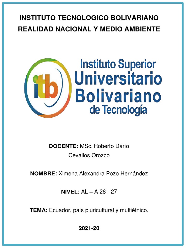 Ecuador, País Pluricultural y Multiétnico.-Ximena Pozo | PDF | Ecuador