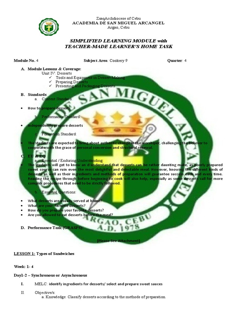 Simplified Learning Module With Teacher-Made Learner'S Home Task | PDF ...