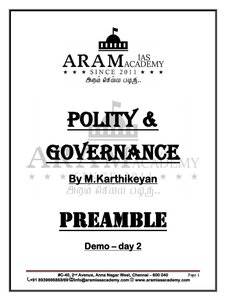 Polity & Governance: by M.Karthikeyan | PDF | Legal Documents | Political Science