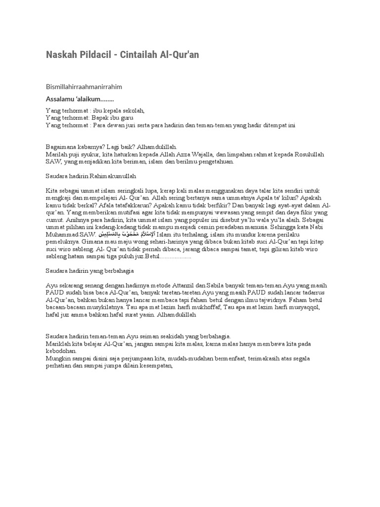 Naskah Pildacil | PDF