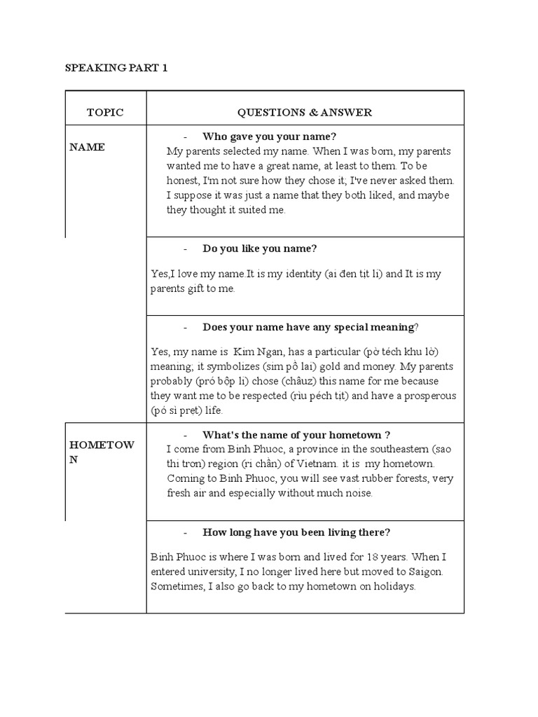 Vstep Speaking Test | PDF