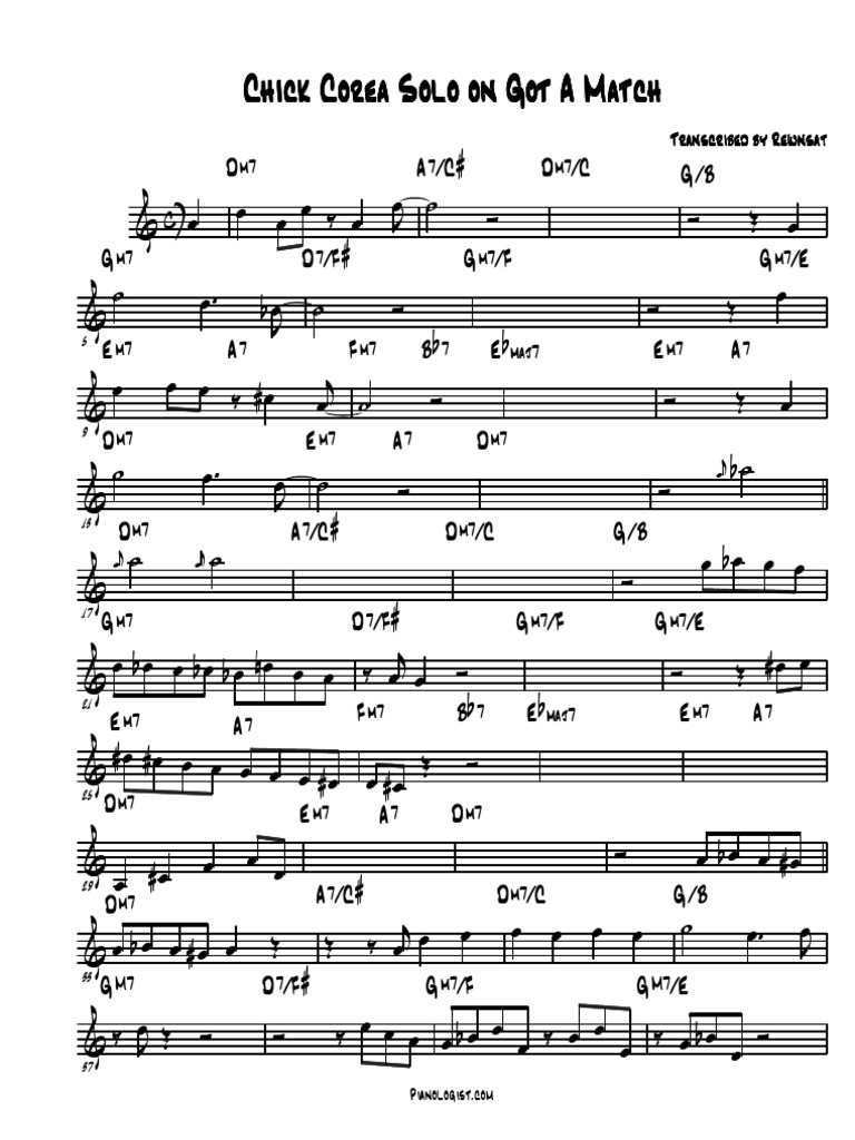 Chick Corea Solo On Got A Match | PDF