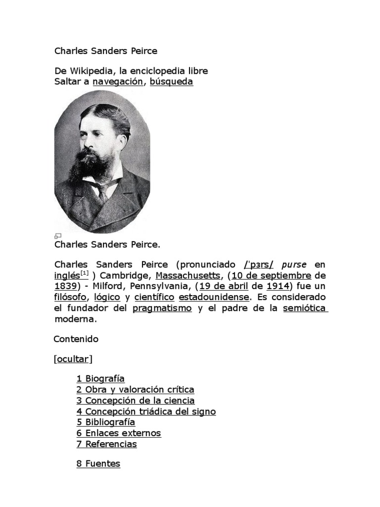 Charles Sanders Peirce | PDF | Charles Sanders Peirce | Metafilosofía