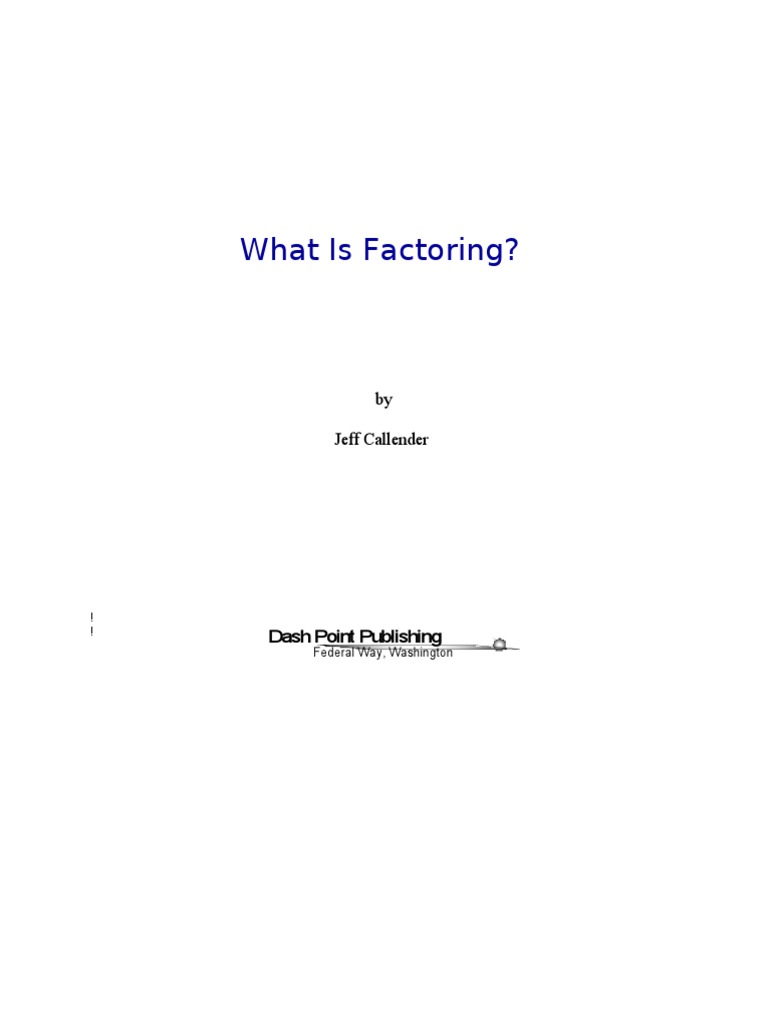 What Is Factoring | PDF | Factoring (Finance) | Credit Card