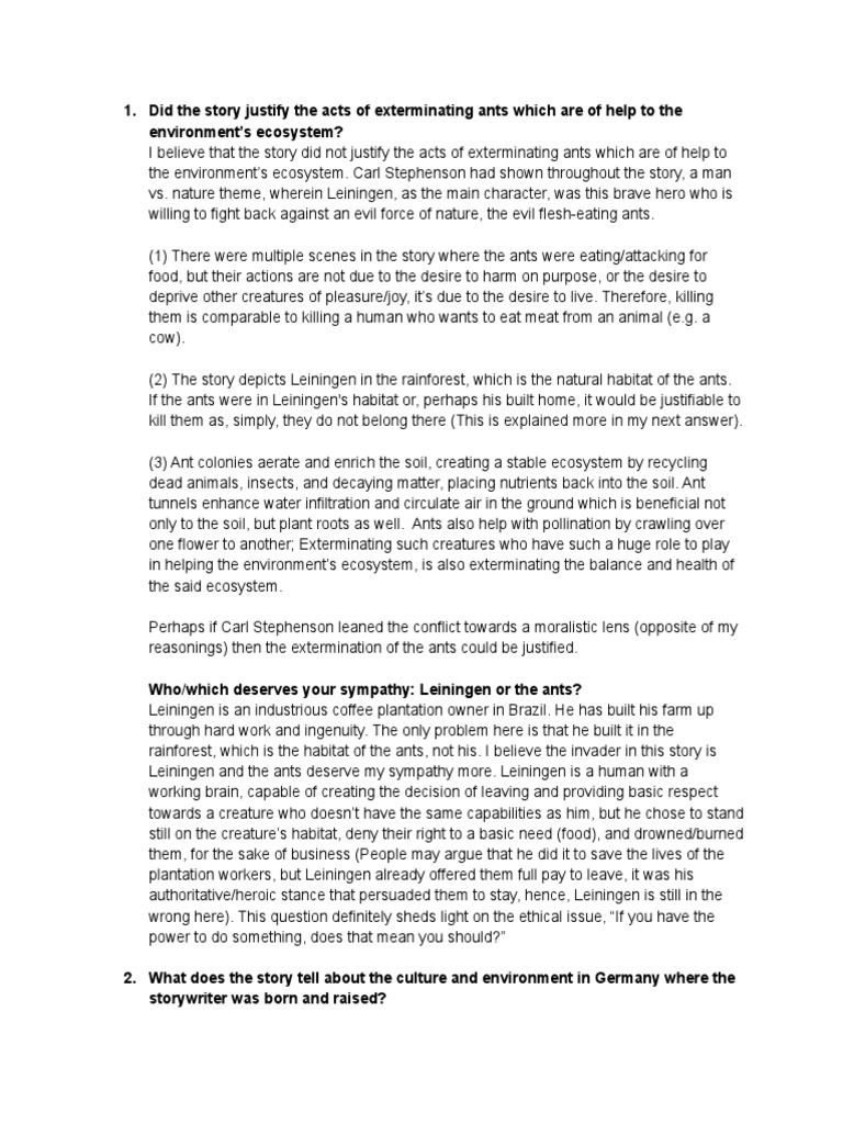 Leiningen vs. The Ants | PDF | Collectivism | Ant