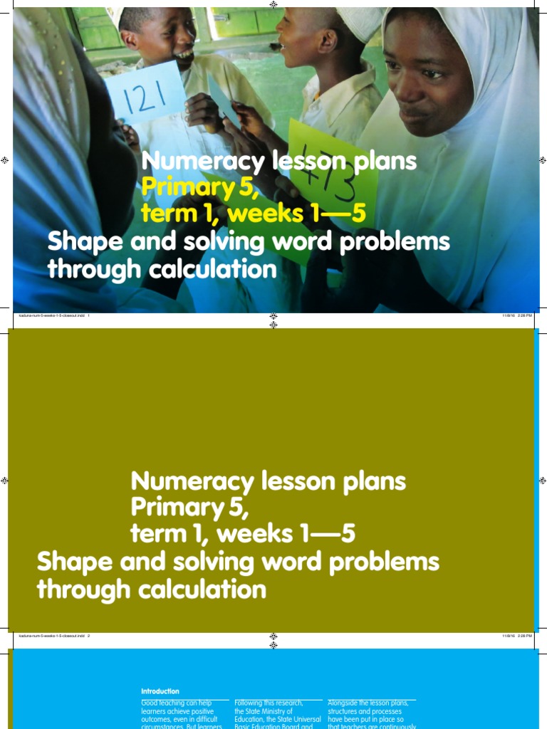 Numeracy Lesson Plans Shape and Solving Word Problems Through ...