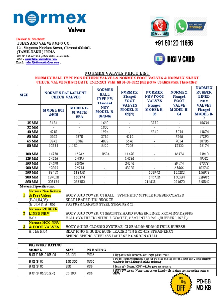 Normex Valves Pricelist PDF | PDF | Mechanical Engineering | Building ...