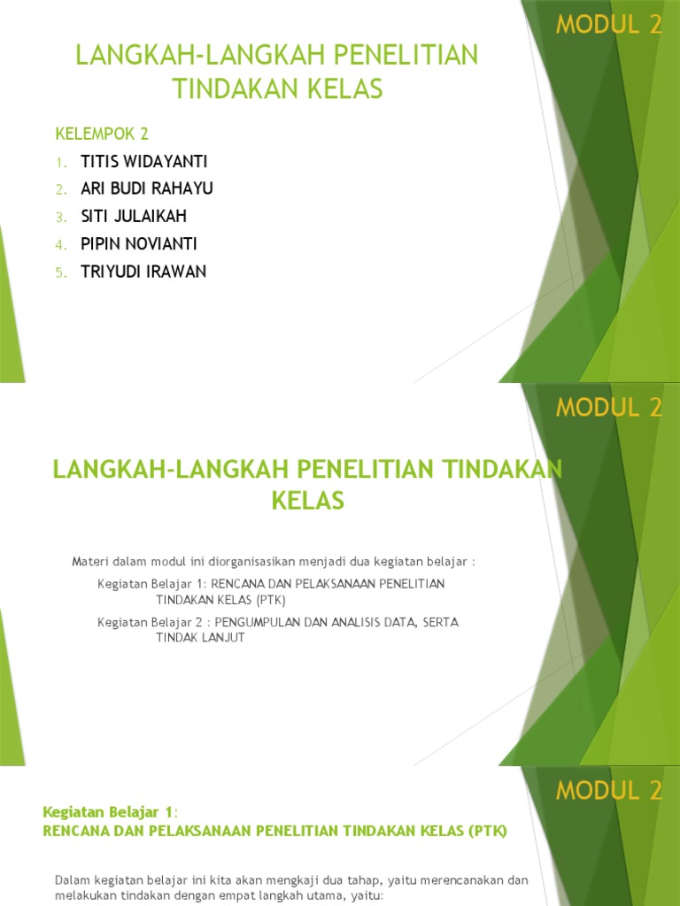 Langkah-Langkah Penelitian Tindakan Kelas PTK Modul 2 | PDF