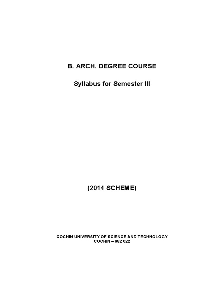S3.B Arch Syllabus - CUSAT | PDF | Concrete | Climate