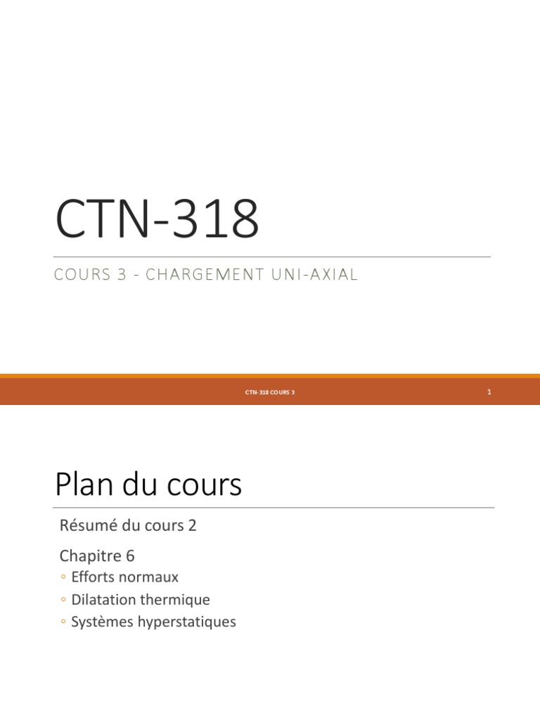 Cours 3-CTN 318 | PDF | Contrainte de cisaillement | Élasticité (Physique)