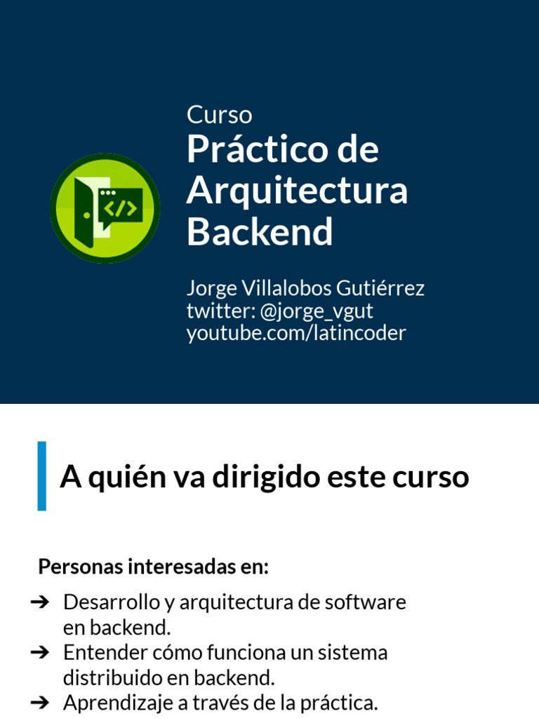 Slides Curso Practico de Arquitectura Backend | PDF | Servidor ...