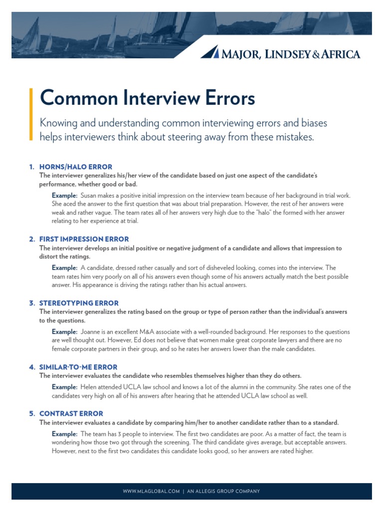 Common Interview Biases and Errors | PDF | Psychological Attitude ...