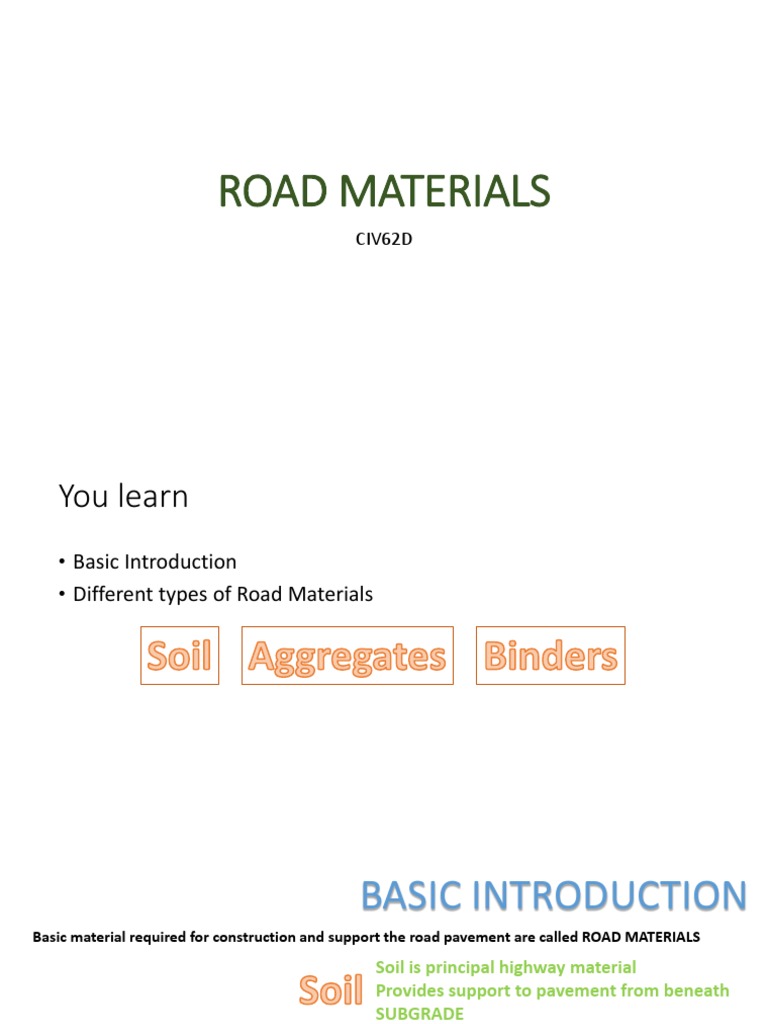 Road Materials: CIV62D | PDF | Sand | Road Surface
