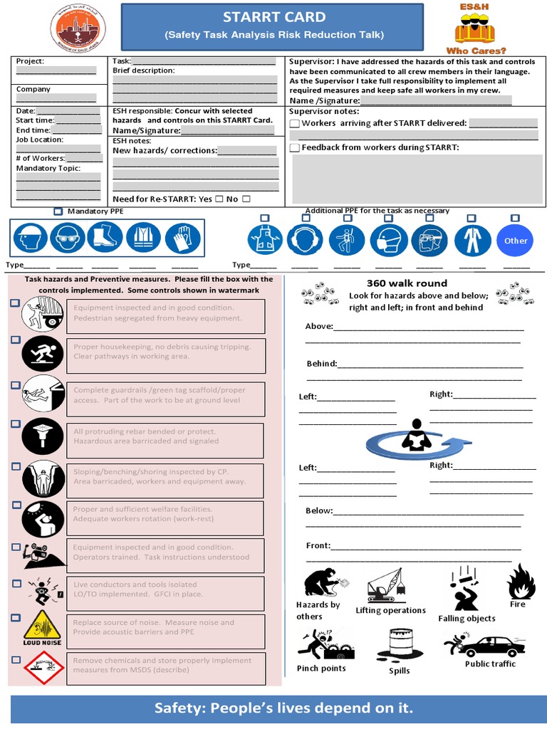 (Safety Task Analysis Risk Reduction Talk) : 360 Walk Round | PDF ...