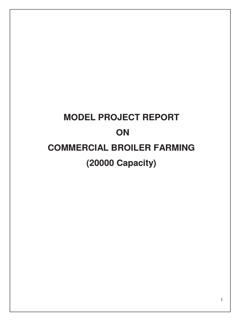 Model Project Report ON Commercial Broiler Farming (20000 Capacity ...