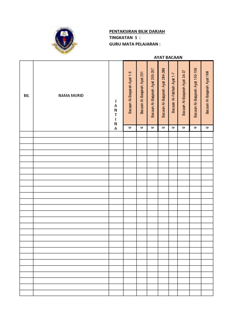 Borang Transit PBD Tingkatan 1 - 5 2021 | PDF