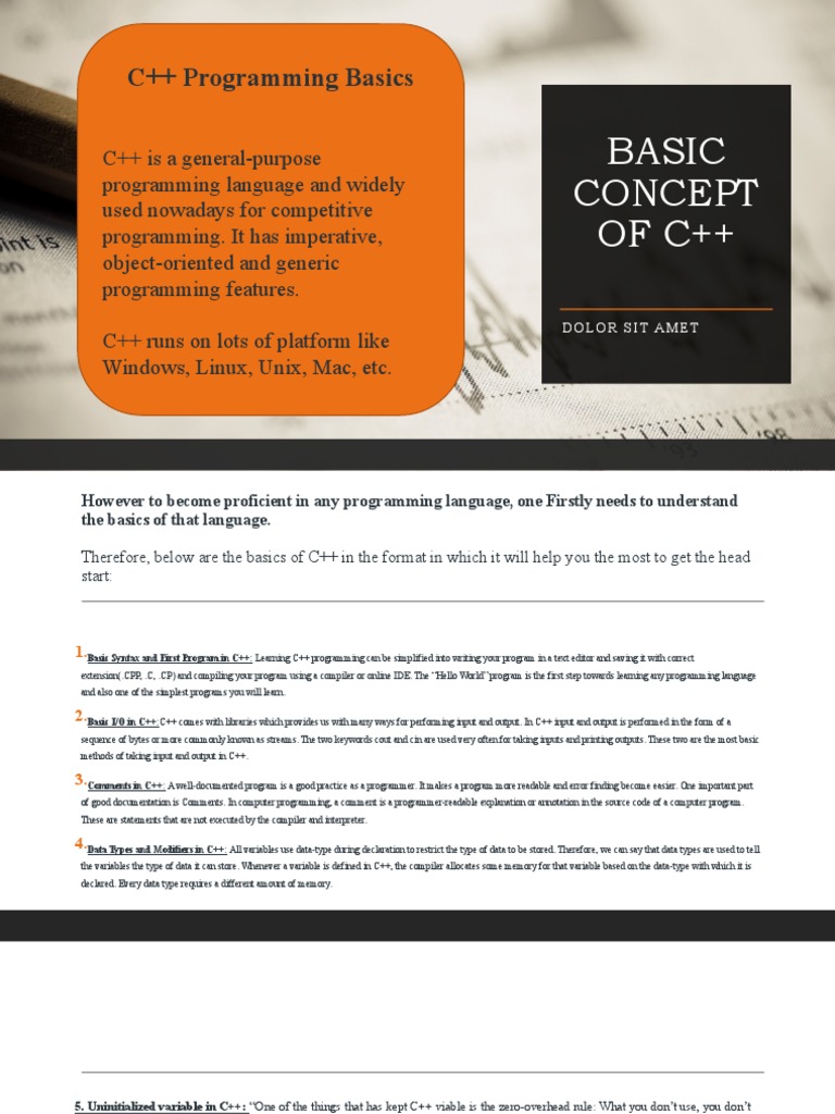 Basic Concept of C++ | PDF | Variable (Computer Science) | C++