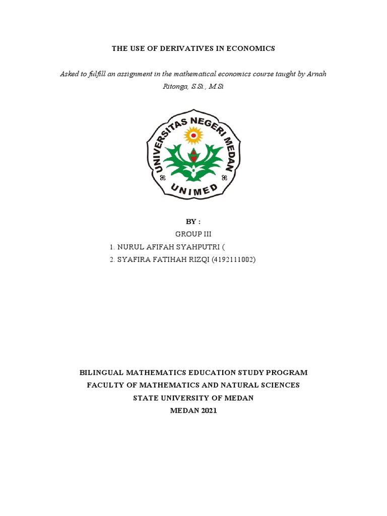 The Use of Derivatives in Economics | PDF | Demand | Price Elasticity ...