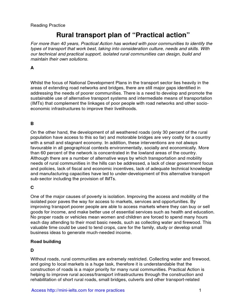 Rural Transport Solutions by Practical Action | PDF | Poverty | Poverty ...