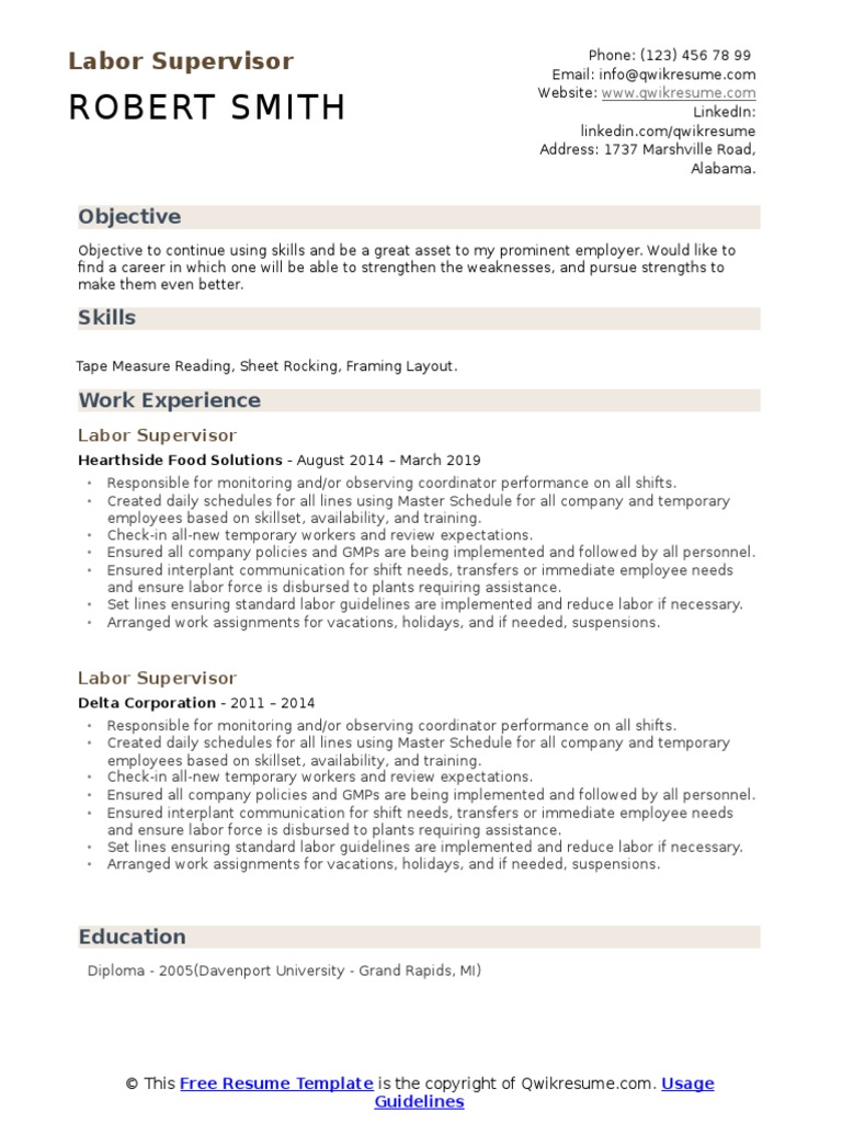 Labor Supervisor 1610633470 | PDF | Employment | Temporary Work