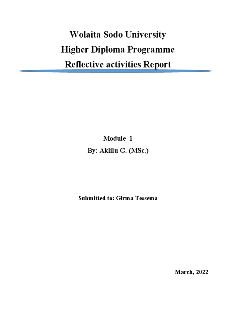 Module 1 - Reflective Activities To Be Printed | PDF | Teachers ...