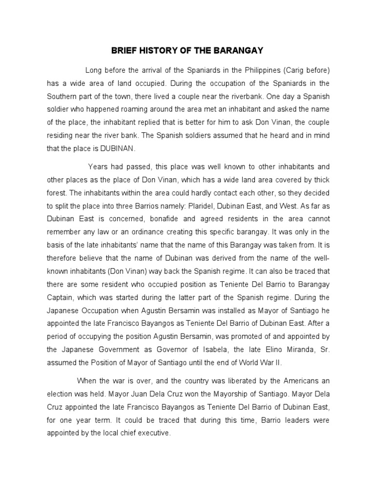 Brief History of The Barangay | PDF | Government | Philippines