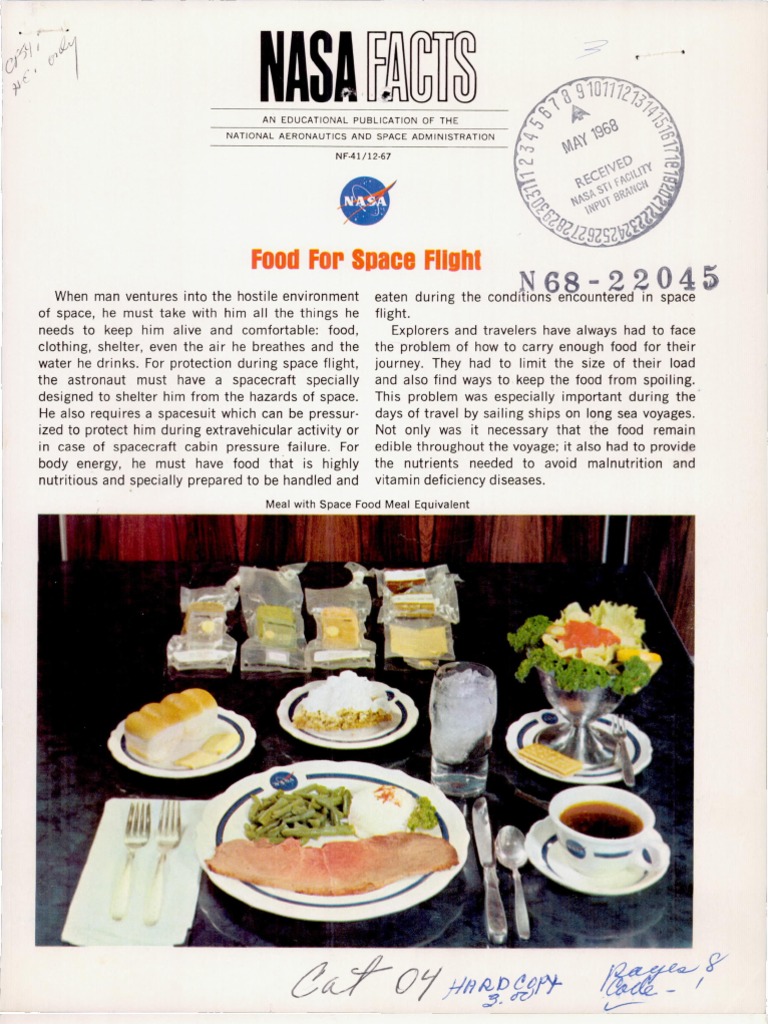 NASA Facts Food For Space Flight | PDF | Freeze Drying | Foods