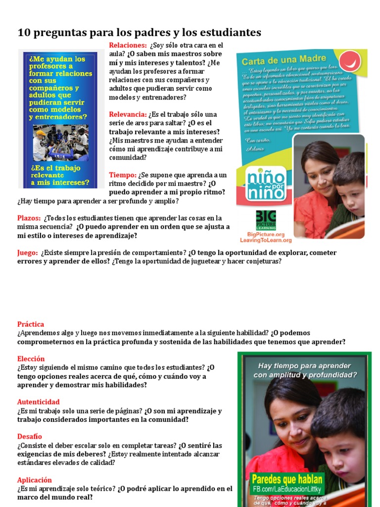 10 EXPECTATIONS IN Spanish and English | PDF | Aprendizaje | Cognición