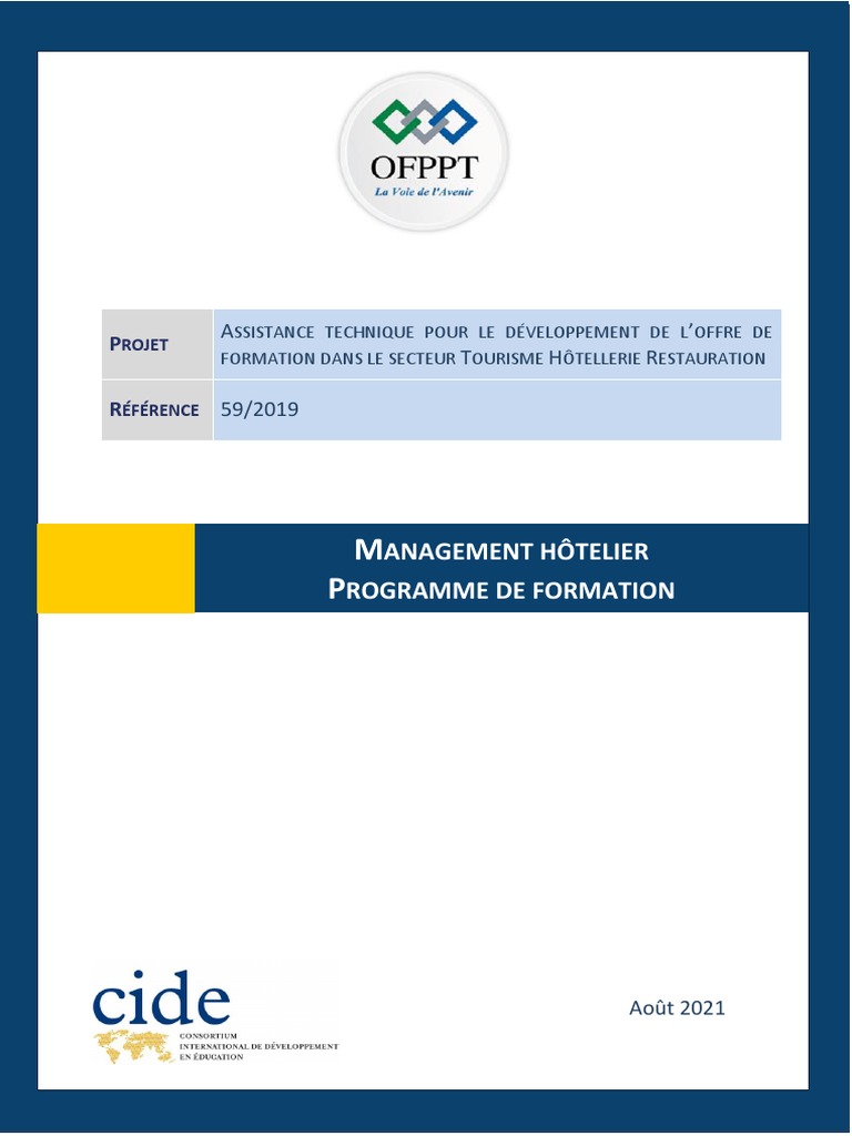 MH Programme de Formation Management Hôtelier 2021-2022 | PDF ...