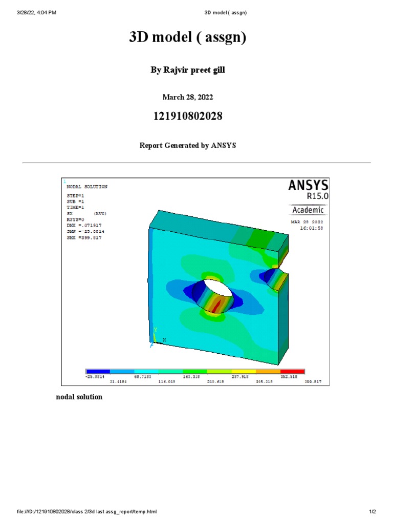 3D Model (Assgn) : by Rajvir Preet Gill | PDF | Computers