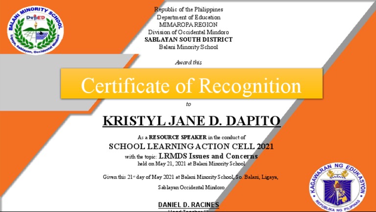 Slac Certificate | PDF