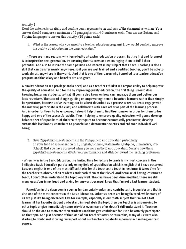 NSTP LTS Activity 1 30 Points | PDF | Teachers | Teacher Education