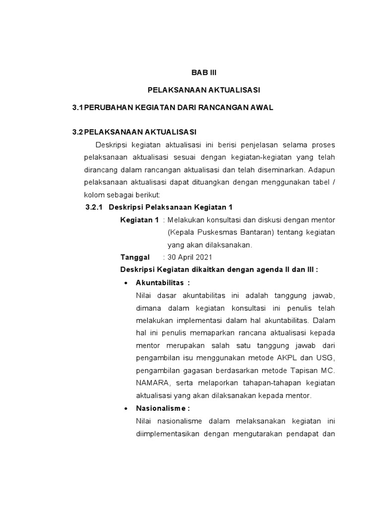 Bab IV Aktualisasi | PDF