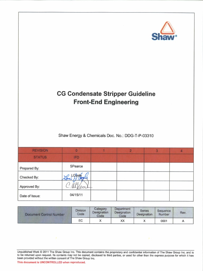 Condensate Stripper Design Guidelines | PDF | Water | Physical Chemistry