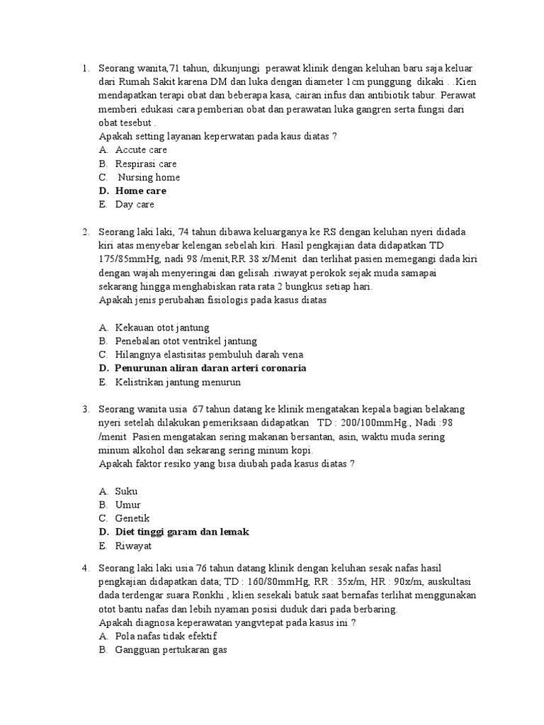 Soal Gerontik Ners | PDF