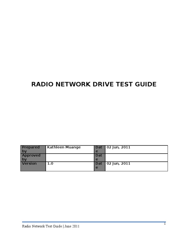 Radio Network Drive Test Guide | PDF | Troubleshooting | Usb